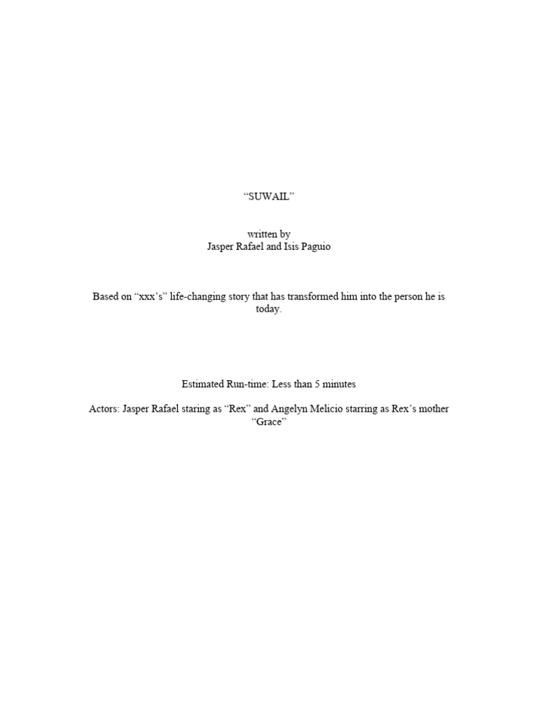Screenplay First-Draft SUWAIL | PDF | Art