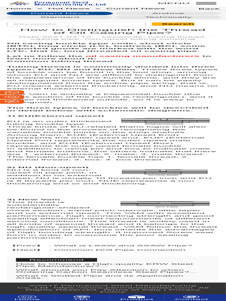 How To Distinguish The Thread Of Oil Casing Pipe Pdf Pipe Fluid
