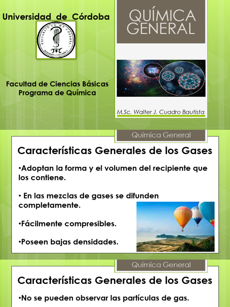 Características y Leyes de los Gases | PDF | Gases | Presión