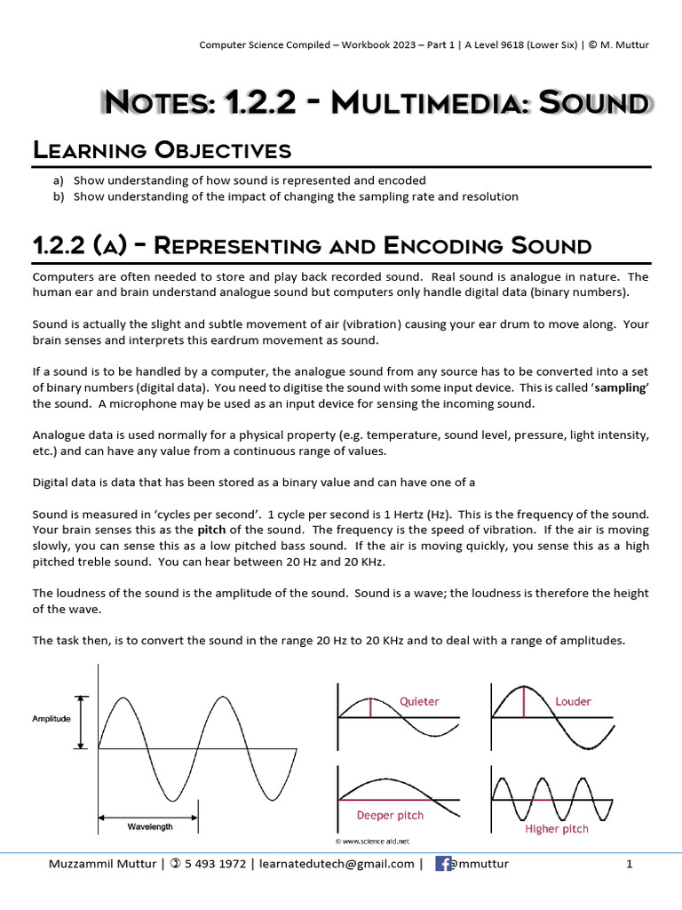 Understanding Sound Sampling in Multimedia | PDF | Sampling (Signal ...