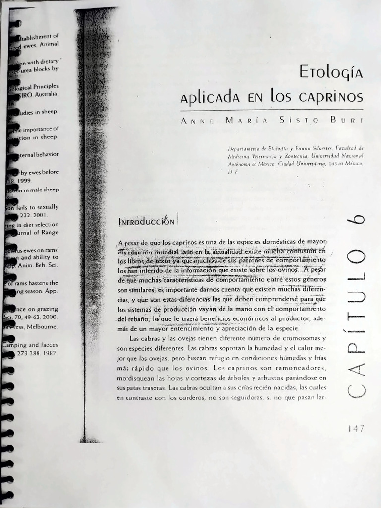 Etología Aplicada en Los Caprinos | PDF