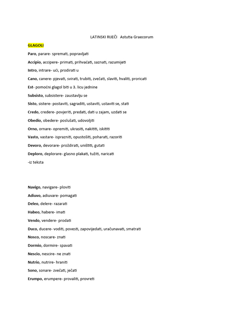 Latinski Riječi | PDF