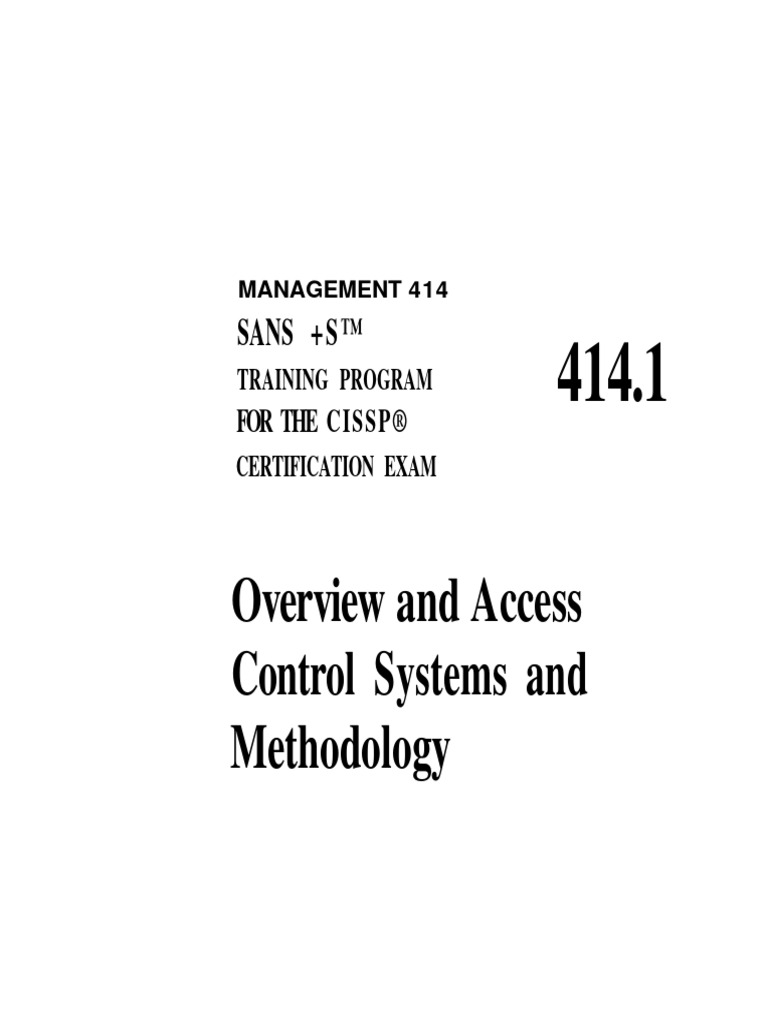 Sans mgt414 1 Course Book | PDF | Computer Access Control | Information Security