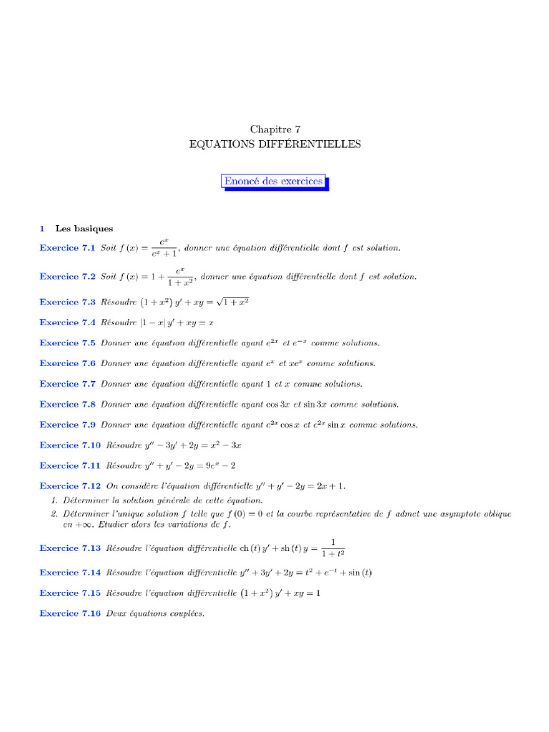Equations Differentielles | PDF
