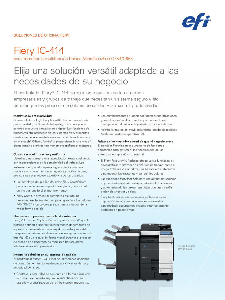 Efi Fiery KM Ic414 Ds Es Es | PDF | Microprocesador | Software de la ...
