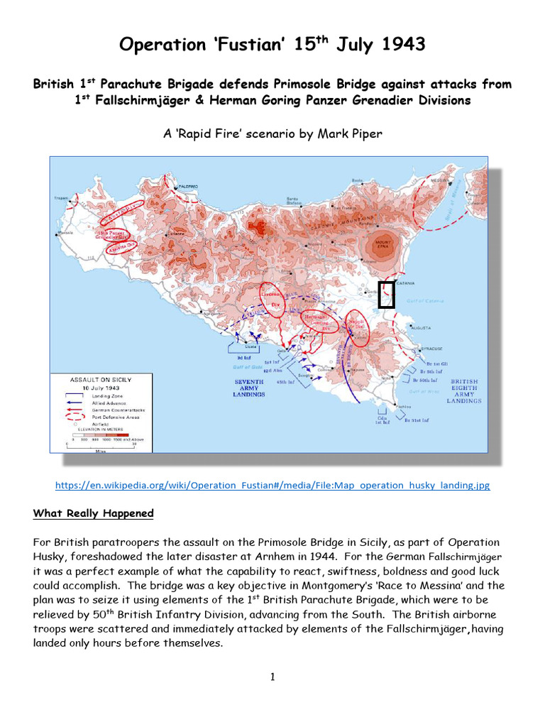Operation Fustian: Primosole Bridge Battle | PDF | Battalion | Airborne ...