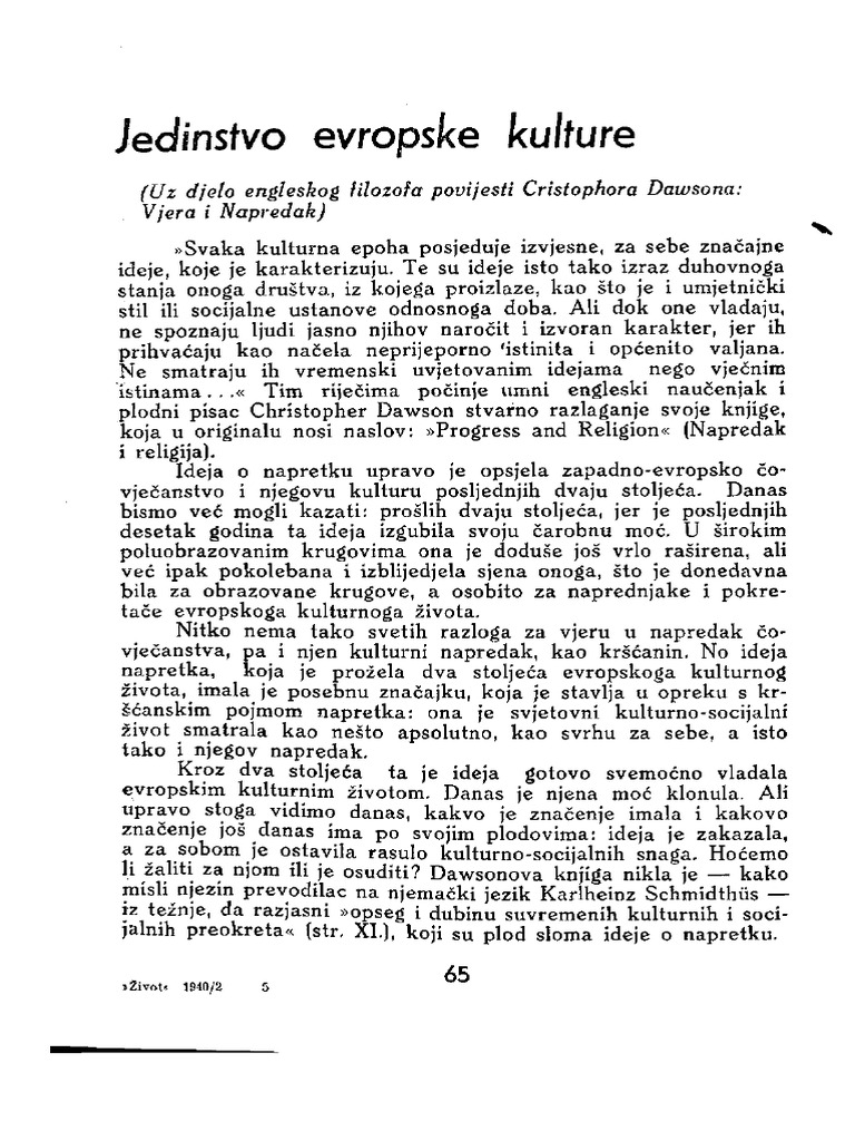 2.1 - Blaha Otokar, Jedinstvo Evropske Kulture | PDF