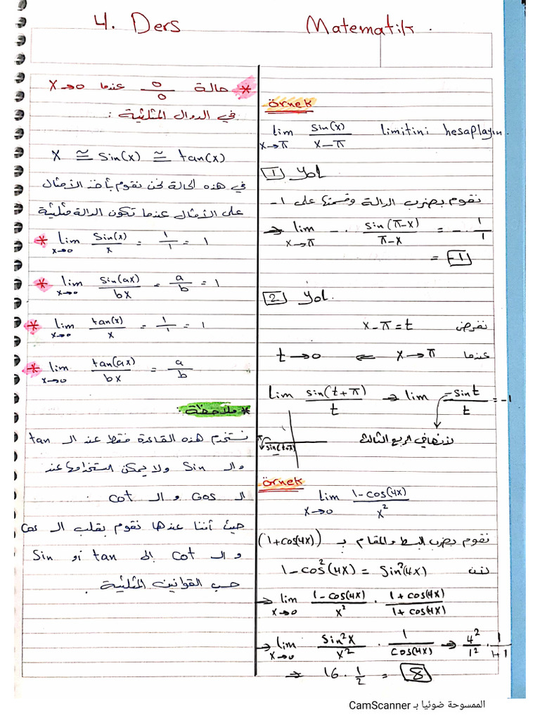 Matematik 4. Ders | PDF