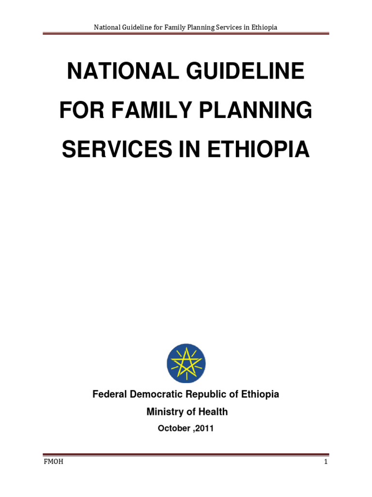 National Guideline For Family Planning Services in Ethiopia 2011 | PDF ...