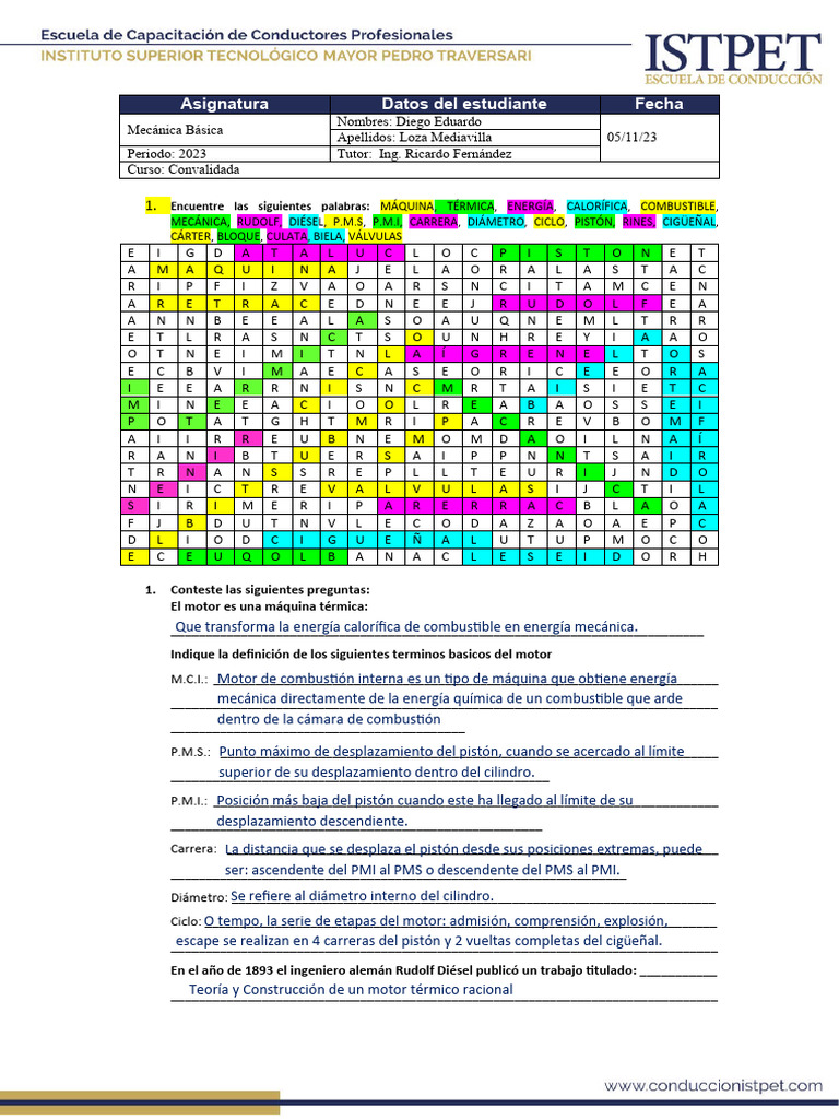 DL-Taller #2 Motor Diesel | PDF | Pistón | Propulsión