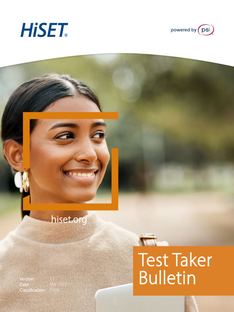 HiSET Test Taker Bulletin | PDF | Identity Document | General ...