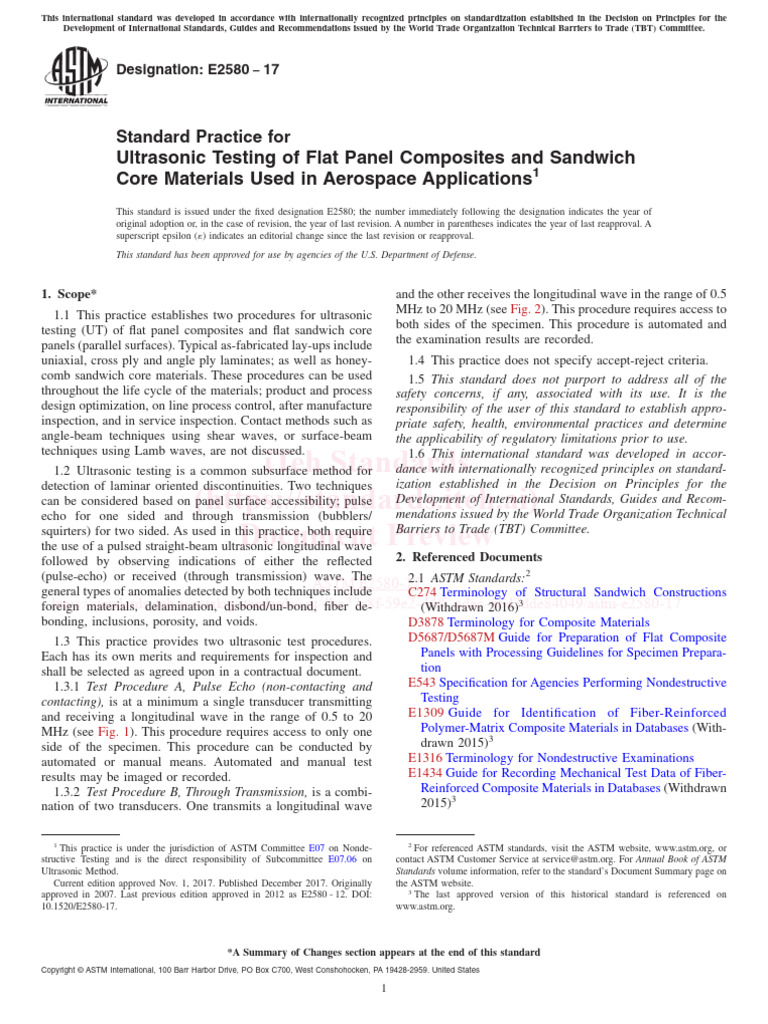 Astm E2580 17 | PDF | Nondestructive Testing | Ultrasound