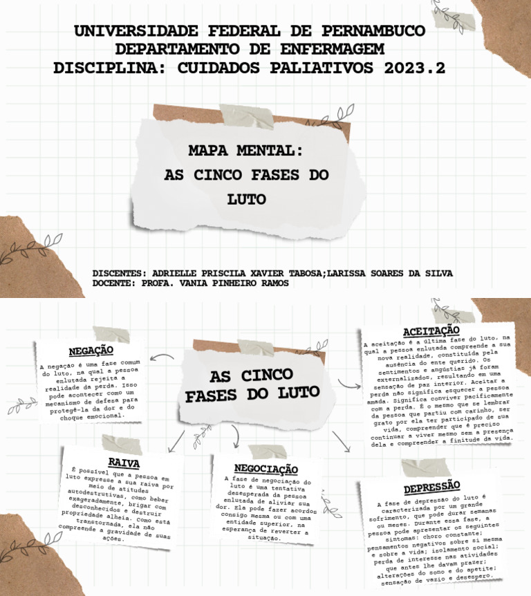 Mapa Mental As Cinco Fases Do Luto | Download grátis PDF | Psicologia ...