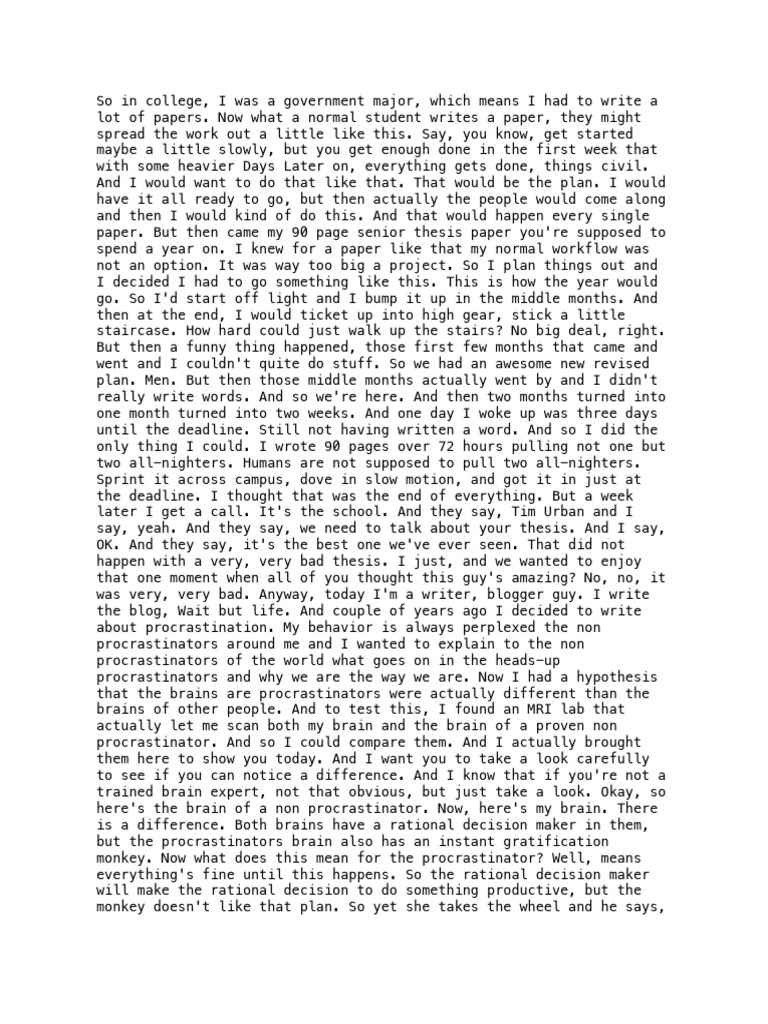 Inside The Mind of A Master Procrastinator | Download Free PDF ...