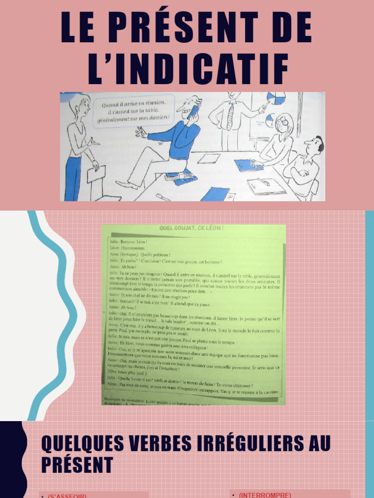 Le Présent de L'indicatif Grammaire en Dialogue | PDF