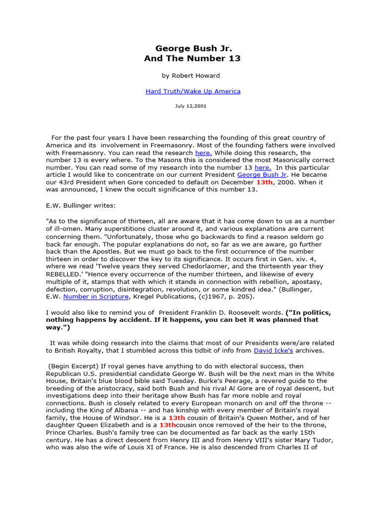 George Bush JR | PDF | Freemasonry