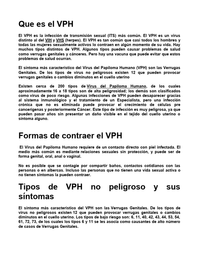 Que Es El VPH | Descargar gratis PDF | Cáncer de cuello uterino | Cáncer