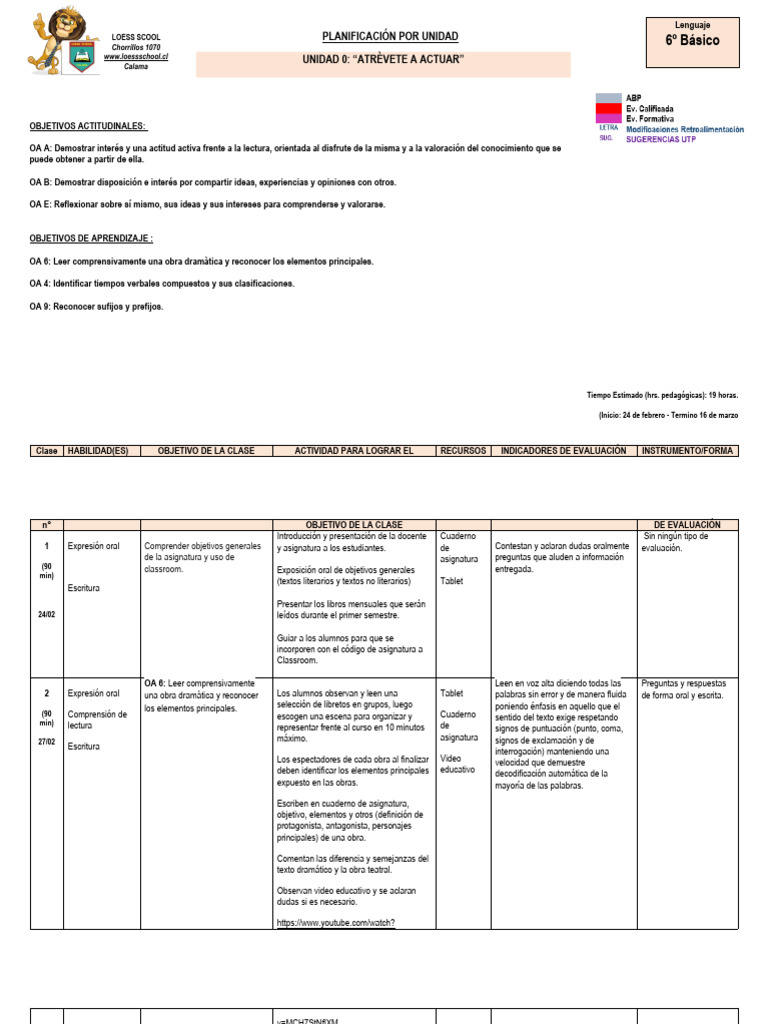 6º Básico Lenguaje | PDF | Narración | Evaluación