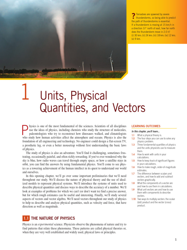 1.units, Physical Quantities and Vectors | PDF | Significant Figures | Kilogram