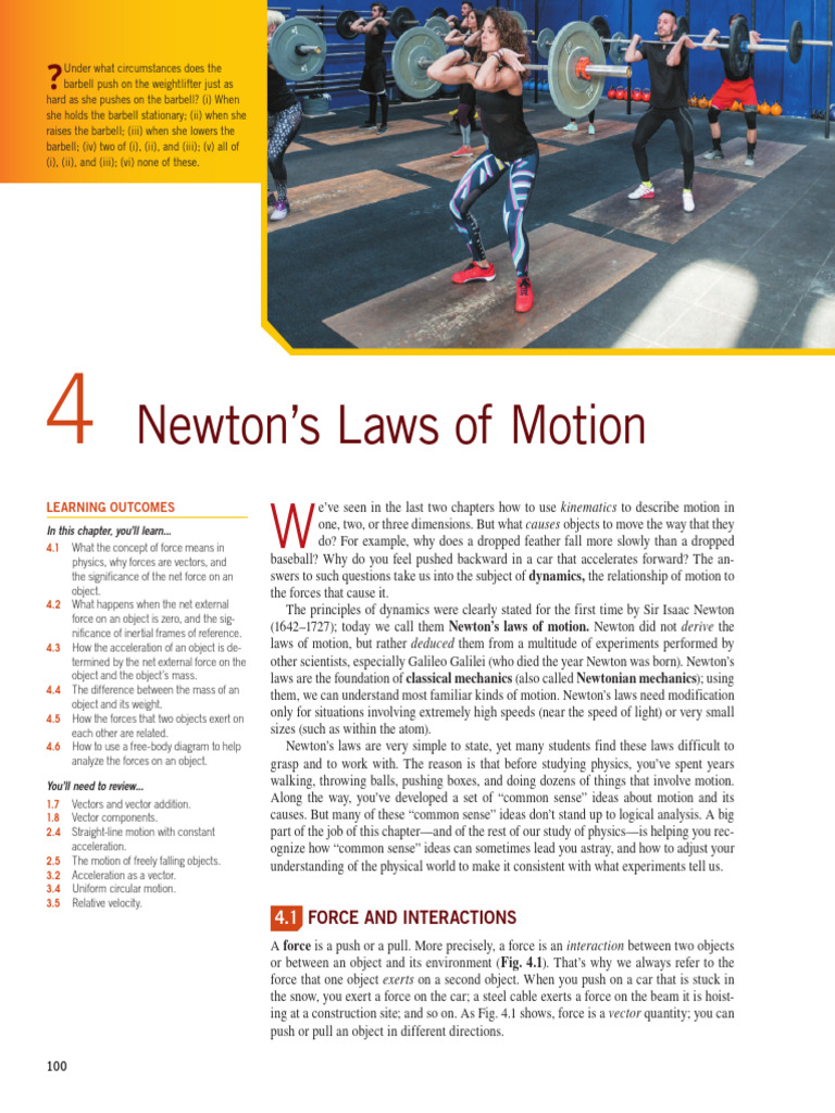 4.newton's Law of Motion | PDF | Force | Newton's Laws Of Motion 4.newton's Law of Motion | PDF | Force | Newton's Laws Of Motion
