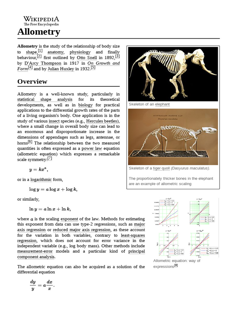Allometry | PDF