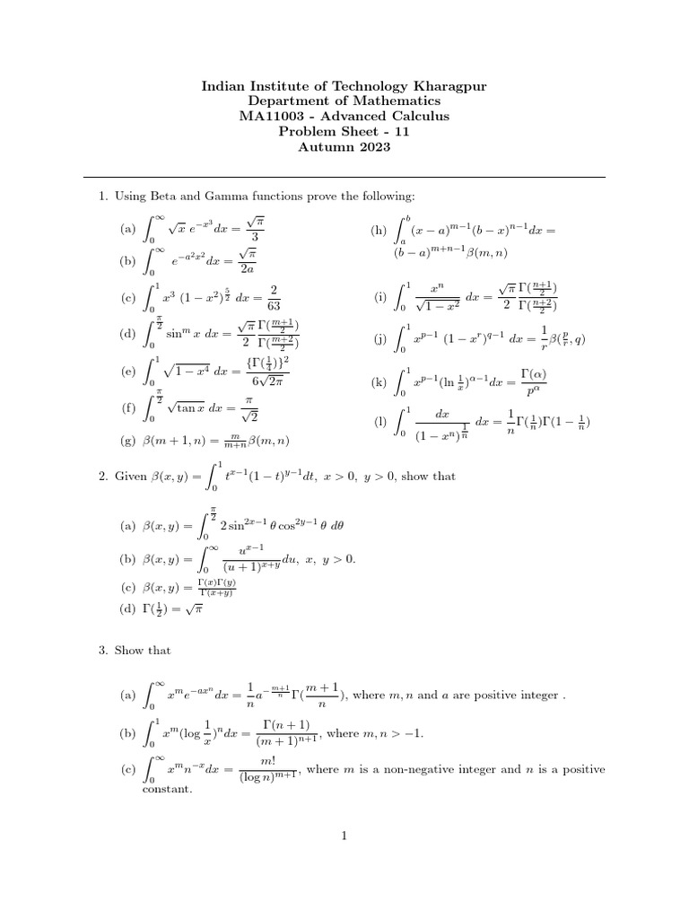 Tutorial Sheet 11 | Download Free PDF | Functions And Mappings | Mathematical Concepts