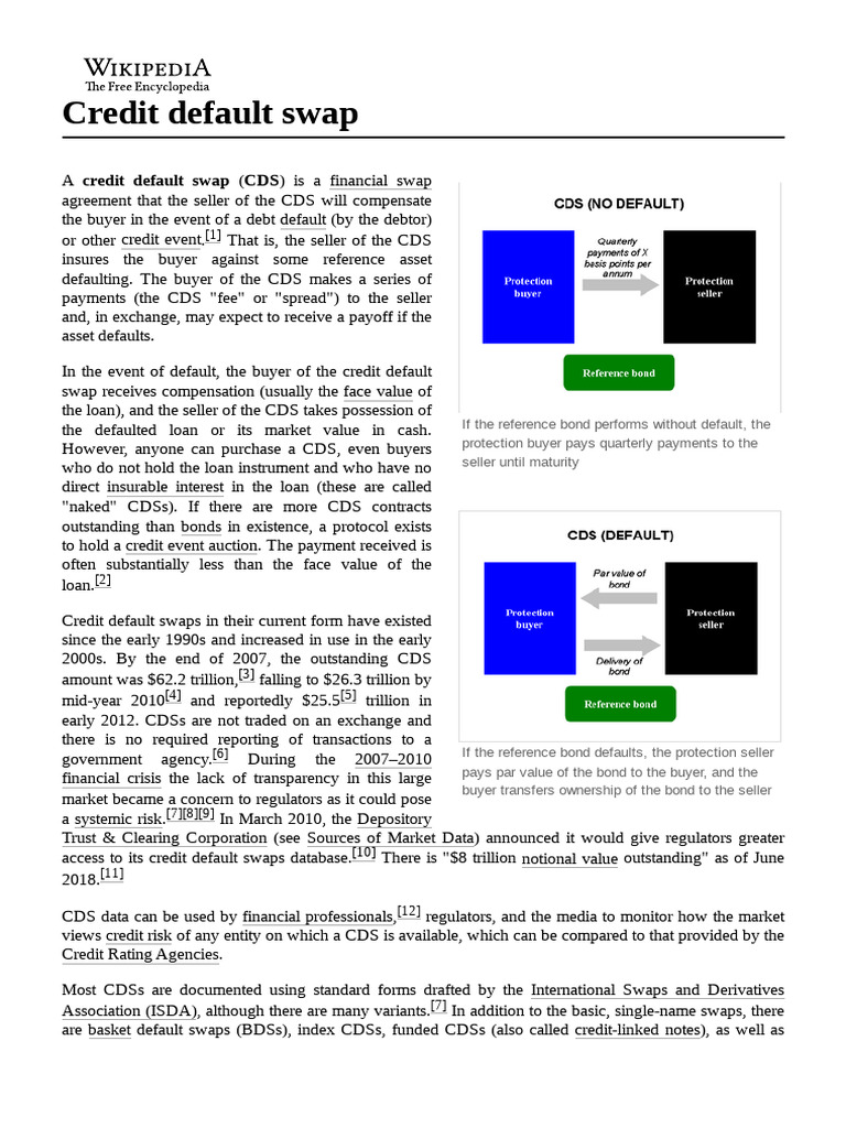 Credit Default Swap | PDF | Credit Default Swap | Derivative (Finance)