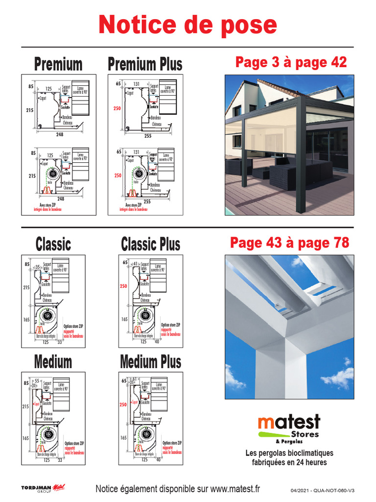 Notice de pose pour pergola MATEST | PDF | Outils | Biens manufacturés