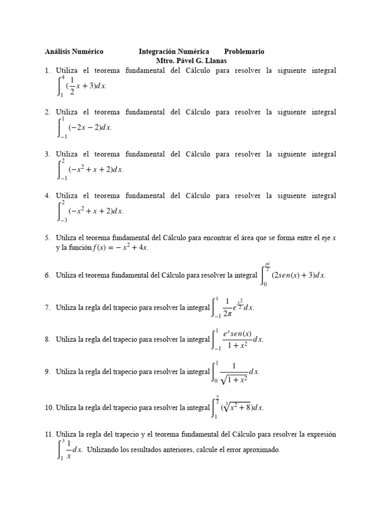 Ejercicios Integración Numerica | PDF | Integral | Pi