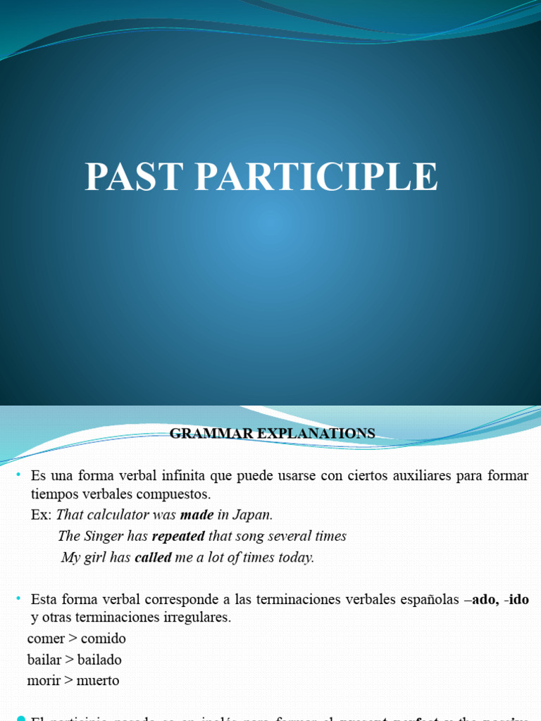 Guía Completa del Participio Pasado | PDF | Verbo | Tipología Lingüística