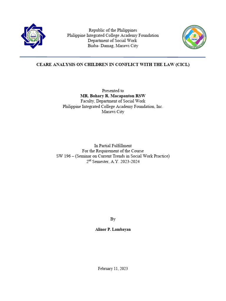 Cicl Part 2 | PDF | Juvenile Delinquency | Crimes