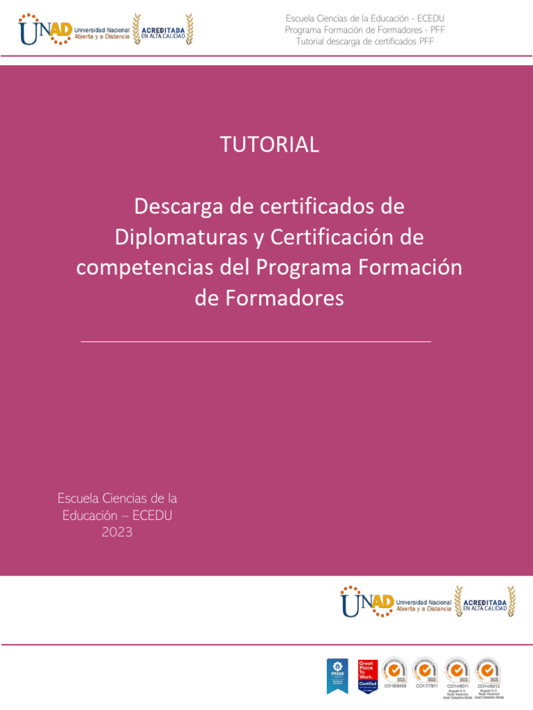 Tutorial Descarga de Certificados PFF 2023 | PDF | Informática | Software