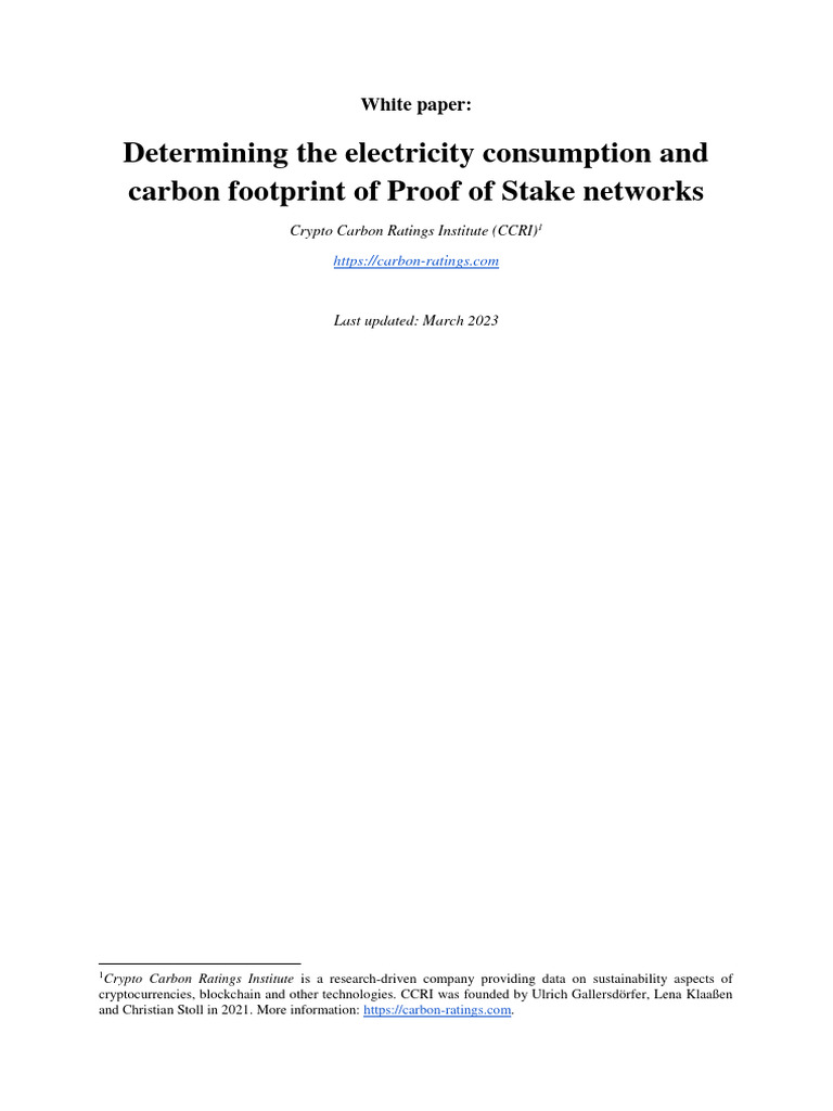 CCRI Whitepaper PoS Methods 2023 | PDF | Cryptocurrency | Computer Hardware