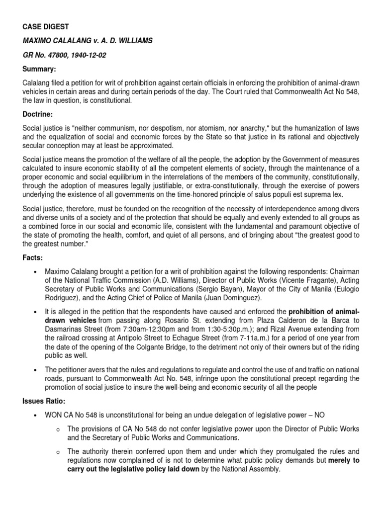 Calalang V Williams | PDF | Justice | Crime & Violence