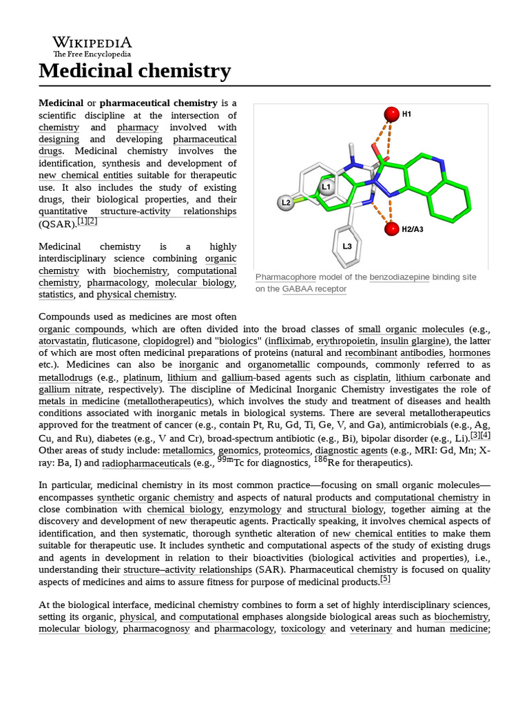 Medicinal Chemistry | PDF | Medicinal Chemistry | Biochemistry