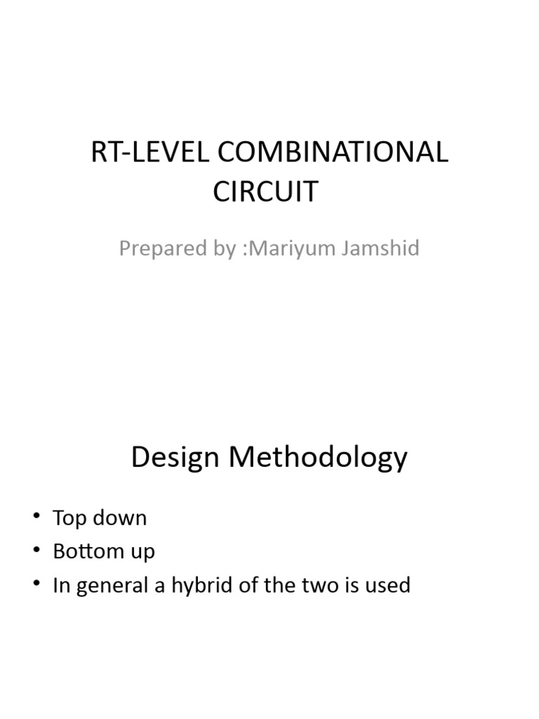 Rt-Level Combinational Circuit-Lecture 3 | PDF | Computing | Electronic ...