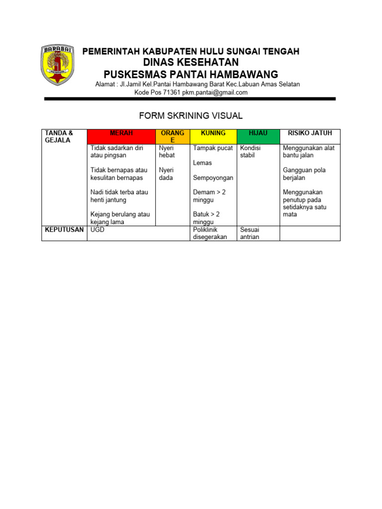 Form Skrining Visual | PDF