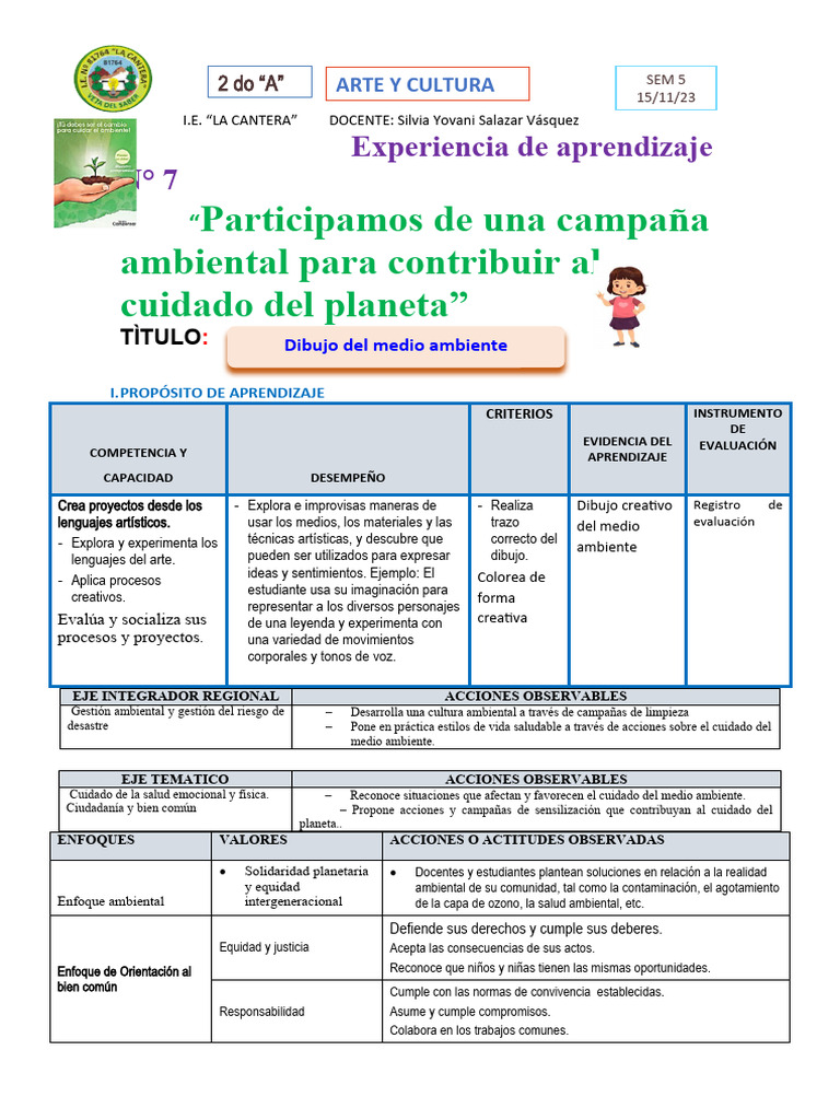 Arte y Cultura - 15-11-Dibujo Del Medio Ambiente | PDF | Entorno ...