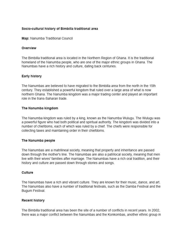 With The Aid of A Map, Write A Ten Page Socio-Cultural History of of ...