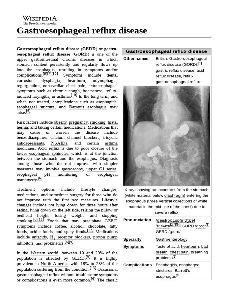Gastroesophageal Reflux Disease | PDF | Gastroesophageal Reflux Disease ...