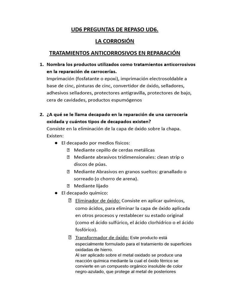 Ud6 Preguntas y Respuestas de Repaso | PDF | Aislamiento térmico | Corrosión