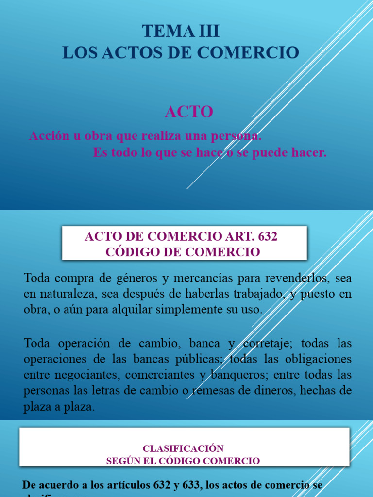 Los Actos de Comercio | PDF | Comercio | Economias