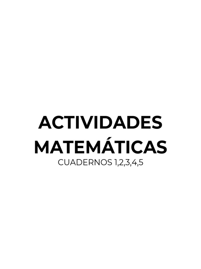 Actividades Matem Tica | PDF