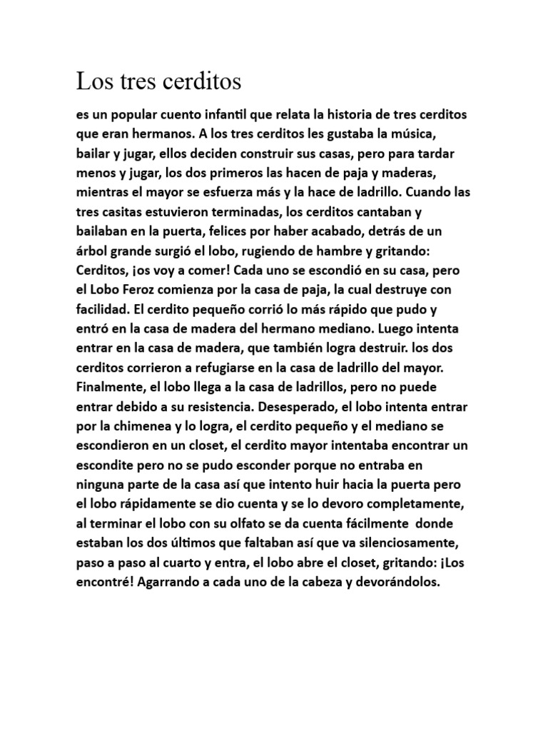 Los Tres Cerditos Pdf