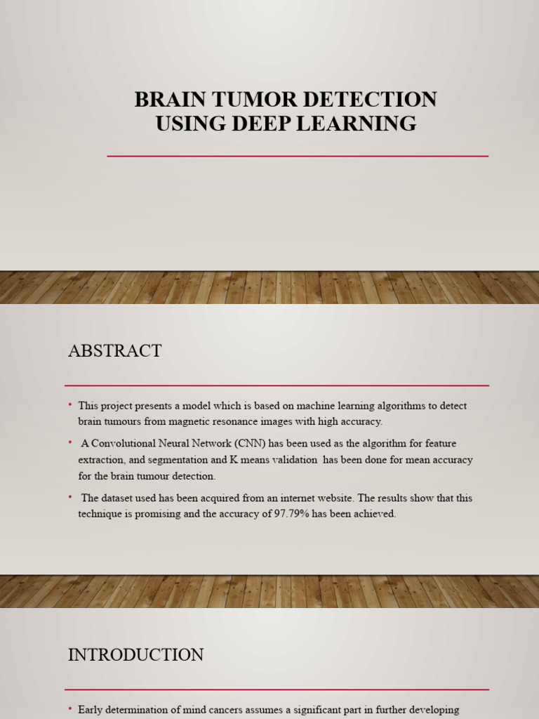 Brain Tumour Detection Using Machine Learning | PDF | Deep Learning ...