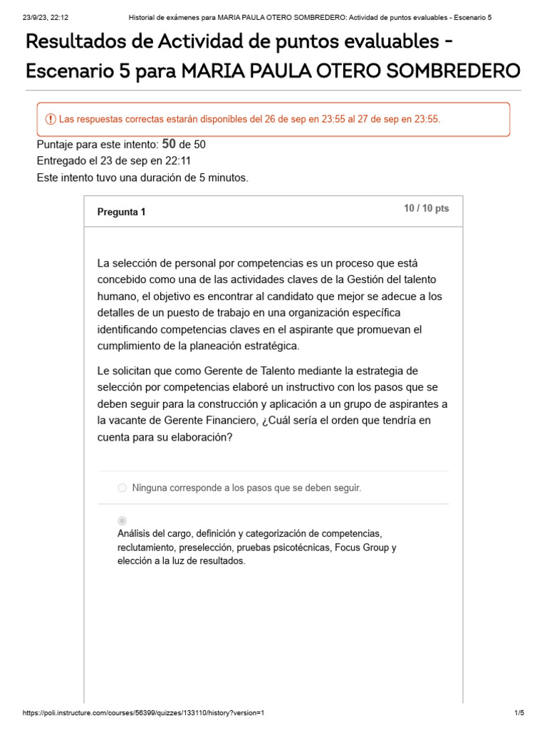 5 Actividad de Puntos Evaluables - Escenario 5 | PDF | Reclutamiento | Business