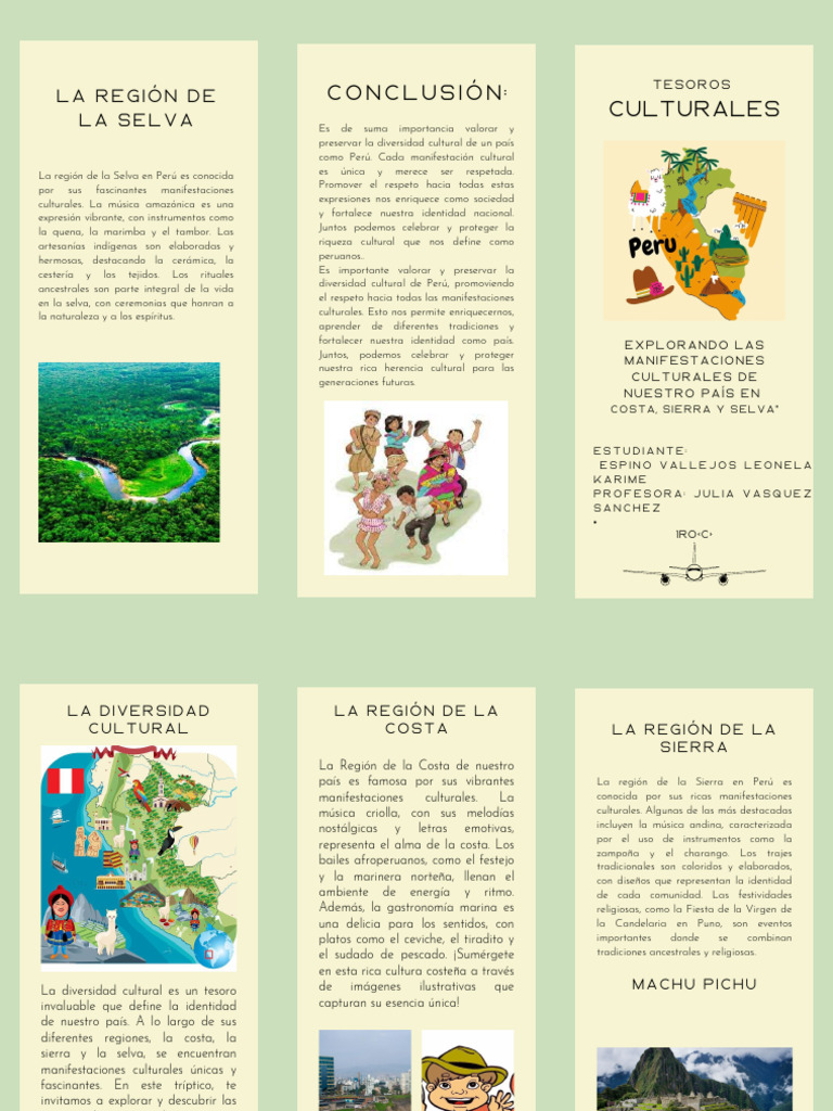 Triptico de Diversidad Cultural | PDF | Perú