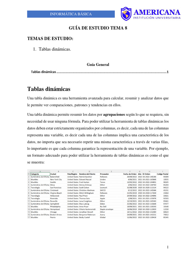 Guía Tema 8 Informática - Excel 6 | PDF | Microsoft Excel | Hoja de cálculo