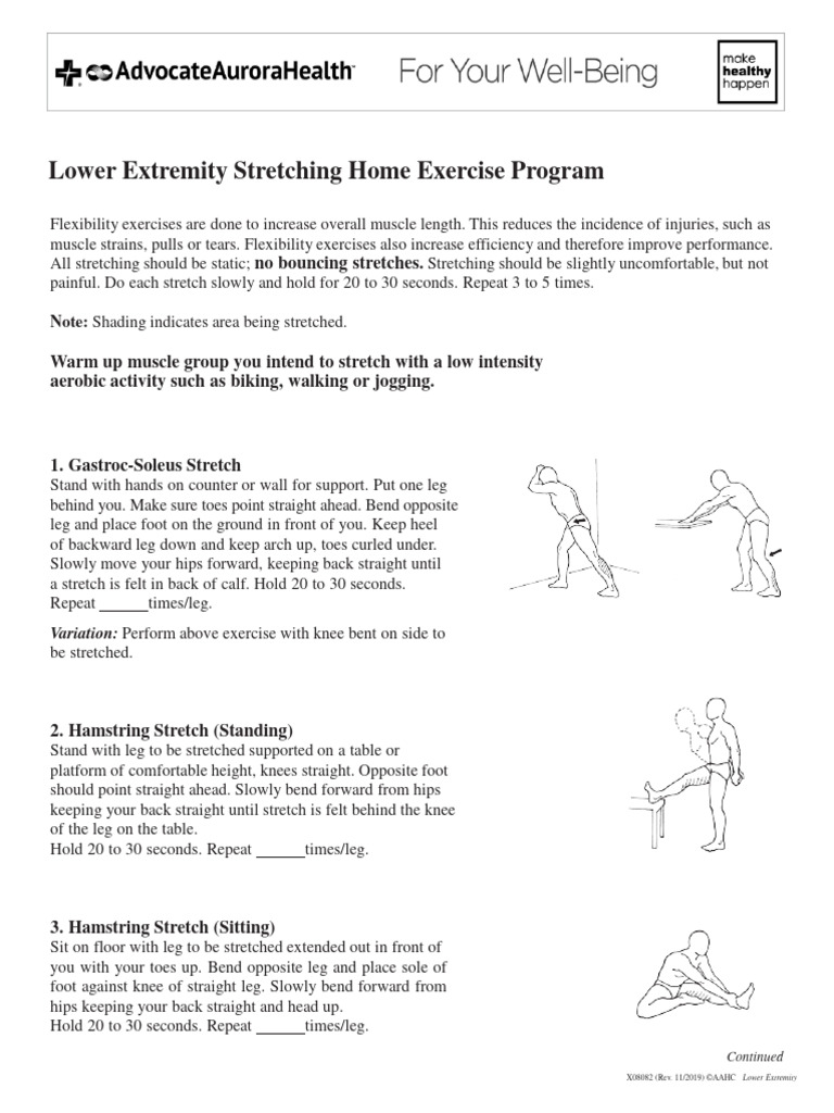 Lower Extremity Stretching Home Exercise Program (Article) Author ...