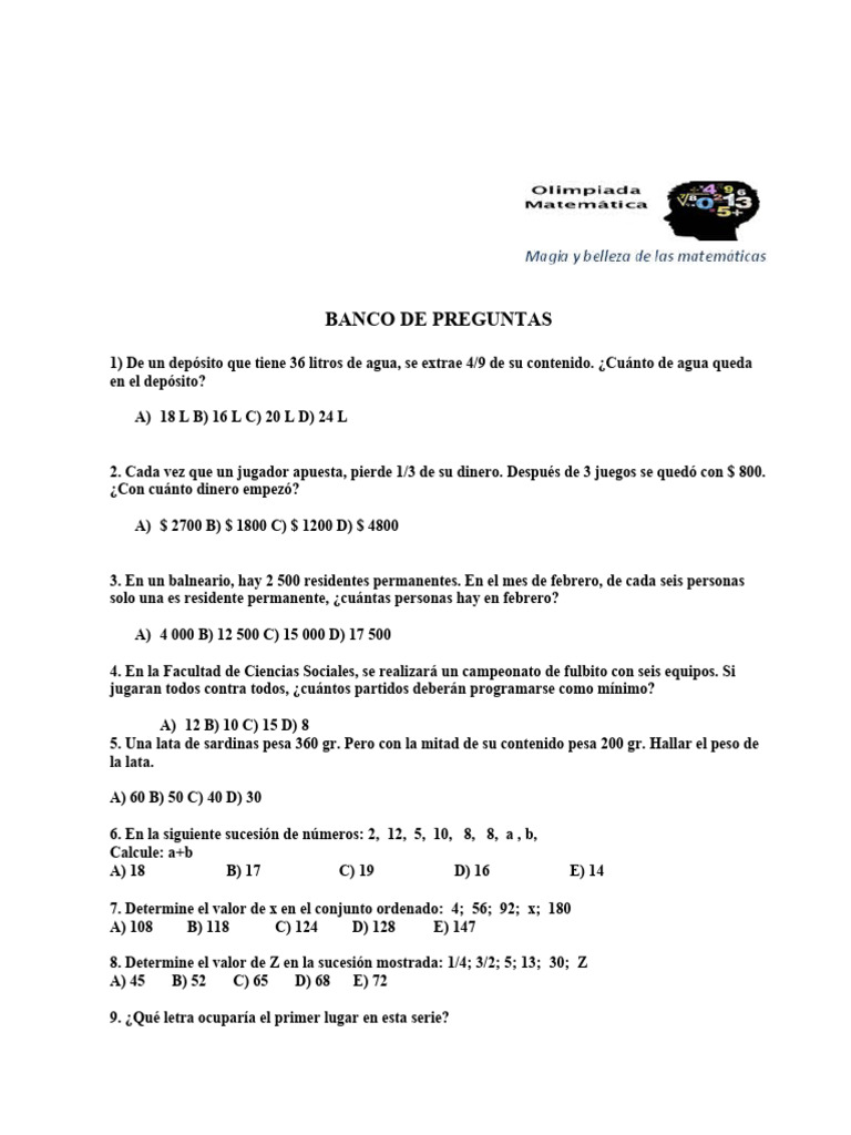 Banco de Preguntas-1 | PDF